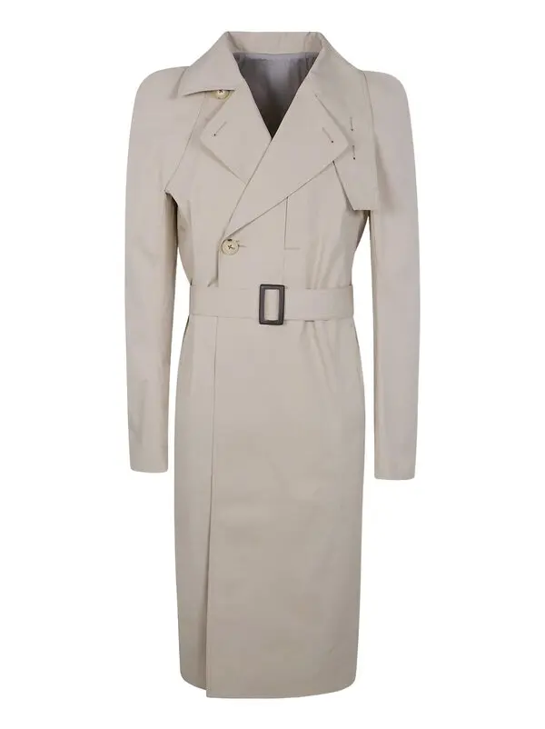 Rick Owens Temple Belted Trench Coat - Nude