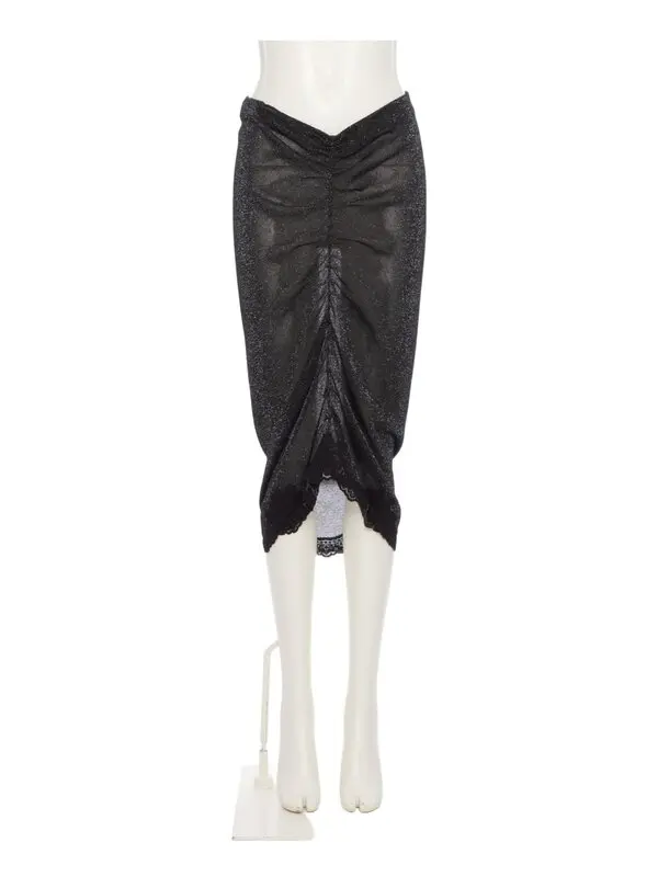 Valentino Garavani Lurex Knit Skirt With Lace Embellishment - Black