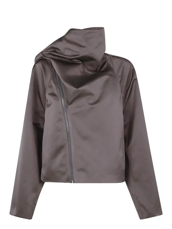 Rick Owens Cropped Scarf Flight Jacket - Black