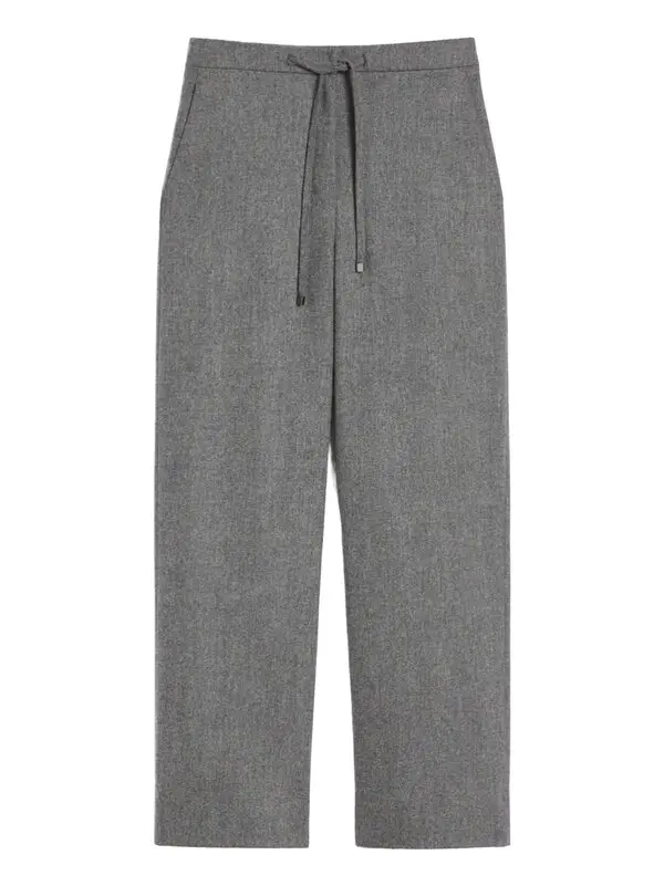 Max Mara Floria Drawstring Wide-leg Trousers - Medium Gray