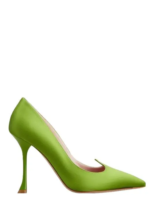 ROGER VIVIER 100mm Heart-shaped Satin Pumps - Green