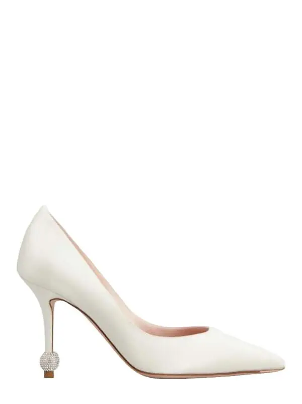 ROGER VIVIER Embellished Pointed Toe Pumps - Off White