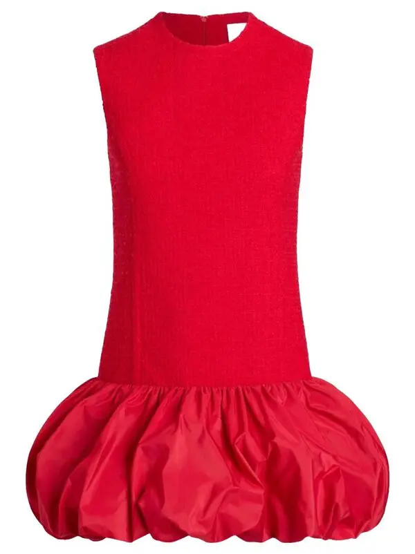 PATOU Tweed Bubble-hem Dress - Red
