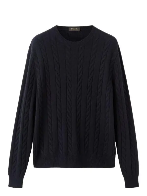 Loro Piana Cedar Crewneck Jumper - Navy Blue