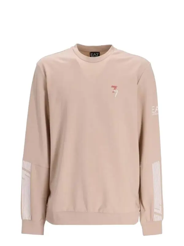 EA7 Logo-patch Crew-neck Sweatshirt - Nude