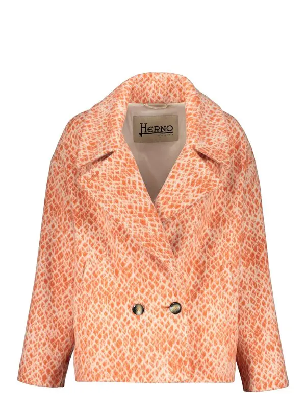 Herno Cropped Double-breasted Coat - Orange