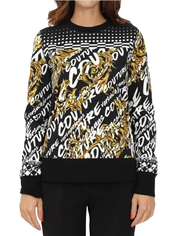 Versace Baroque Pattern Print Pullover - Black