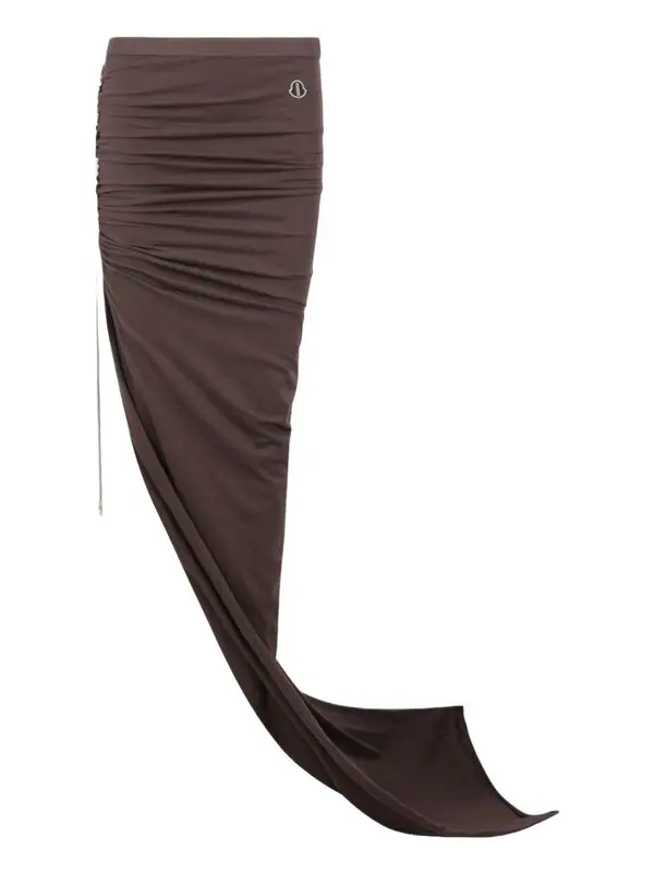 Moncler Drawstring Ruched Maxi Skirt - Brown