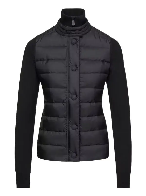 Moncler Quilted Panel Zip Cardigan - Black