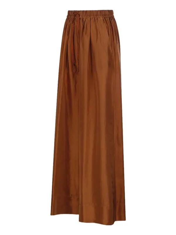FORTE_FORTE Drawstring Wide-leg Pants - Brown