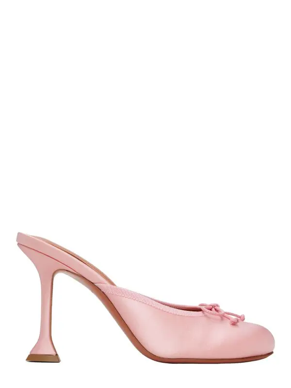 Amina Muaddi Lila Bow-tie High-heeled Mules - Baby Powder