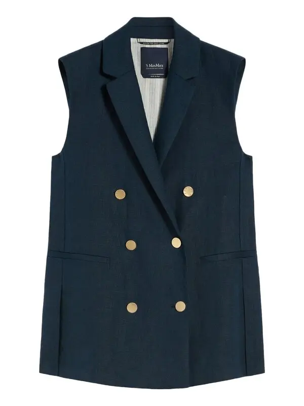 Max Mara Double-breasted Gilet - Midnight Blue
