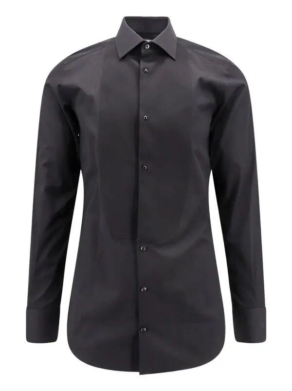 Dolce & Gabbana Dolce Gabbana Poplin Tuxedo Shirt - Black