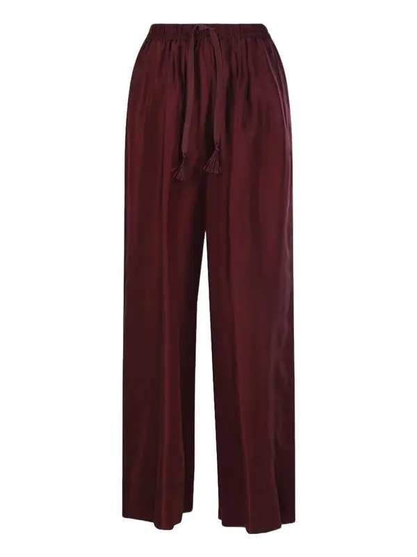FORTE_FORTE Elastic Waist Wide-leg Pants - Ruby
