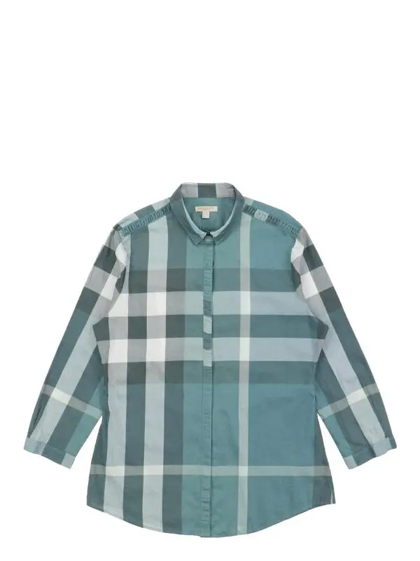 Burberry Plaid Long Sleeve Shirt - Gray