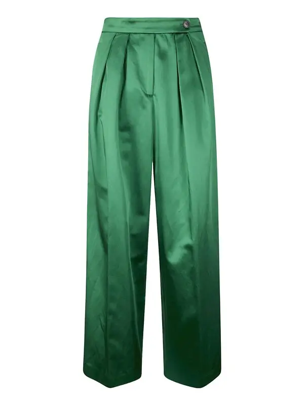 Dries Van Noten Pleated Tailored Palazzo Pants - Green