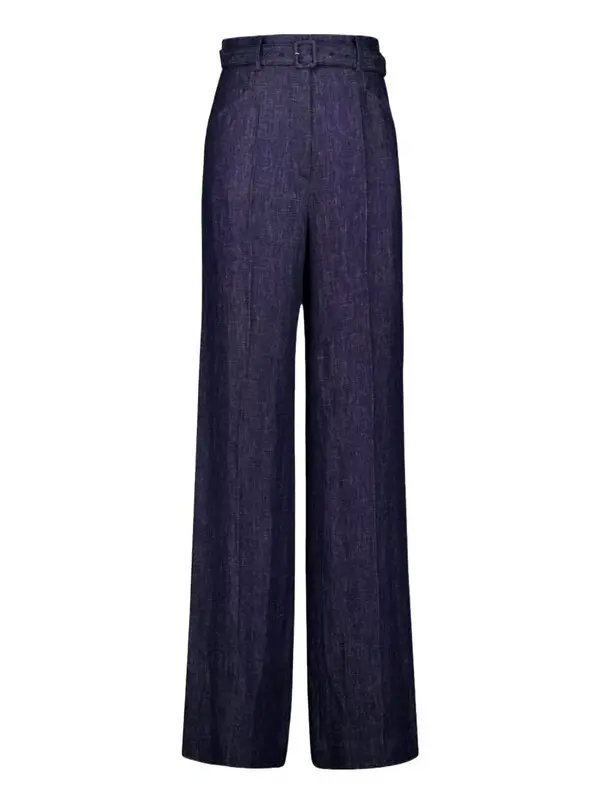 Gabriela Hearst Norman Wide Leg Pants - Navy Blue