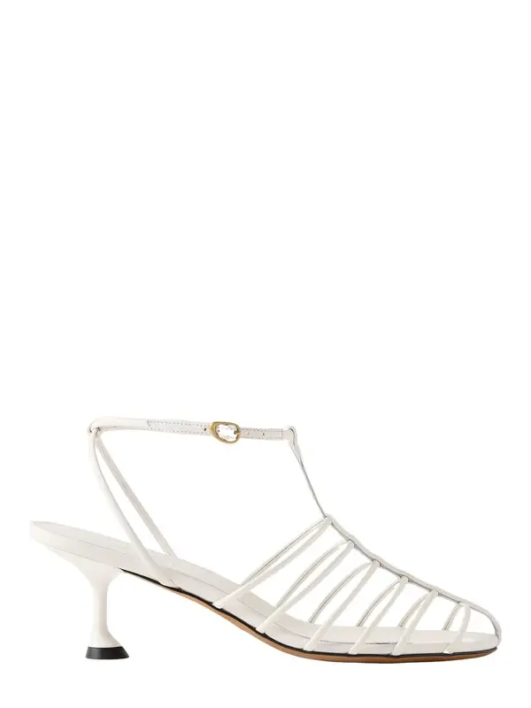 Proenza Schouler Leather Cage High-heeled Sandals - White