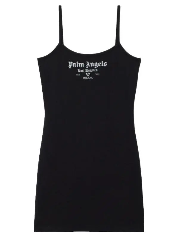 Palm Angels Fitted Mini Dress - Black Off White