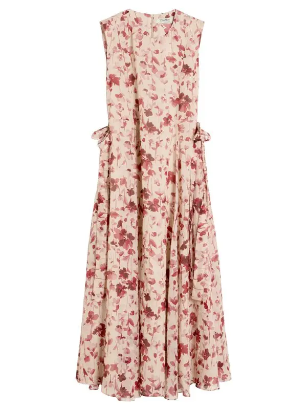 Max Mara Alibi Floral Print Sleeveless Midi Dress - Nude