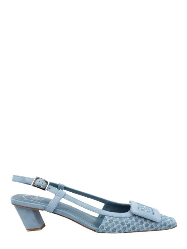 ROGER VIVIER Square Toe Slingback Pumps - Blue