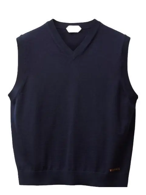 Versace V-neck Knitted Vest - Blue