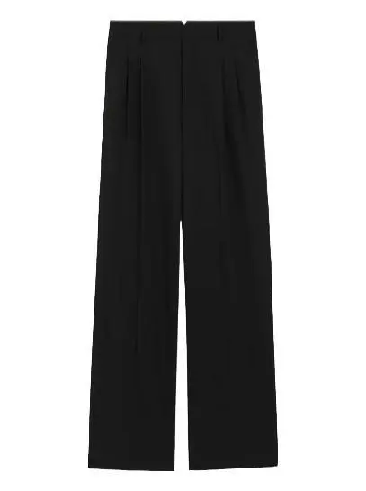Ami Low Waist Wide Leg Trousers - Black