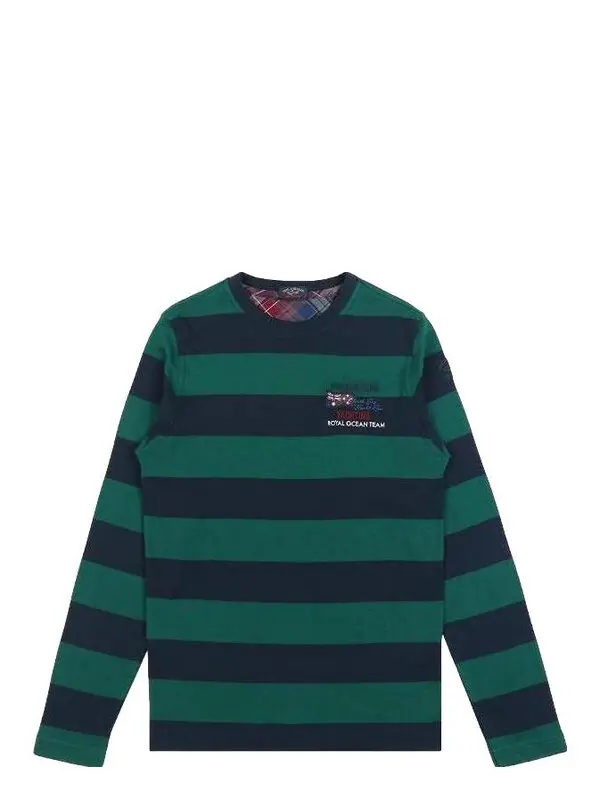PAUL  SHARK Striped Logo Long-sleeved T-shirt - Blue