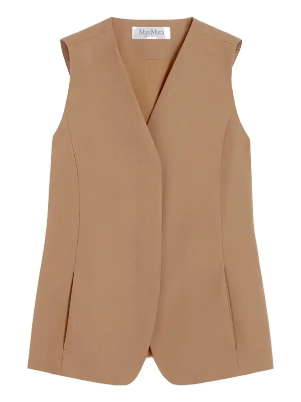 Max Mara V-neck Gilet - Hazelnut Brown