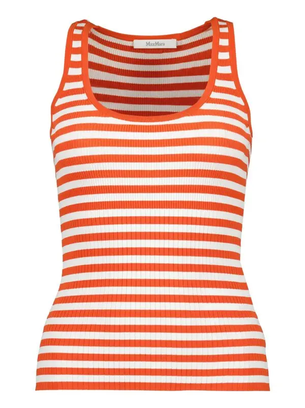 Max Mara Striped Ribbed Knit Tank Top - No