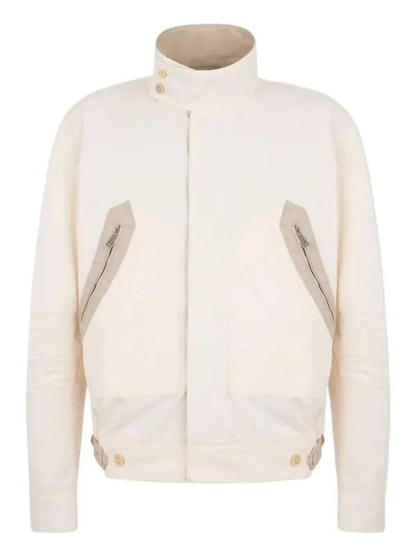 Dsquared2 Zip Pocket Stand Collar Jacket - White