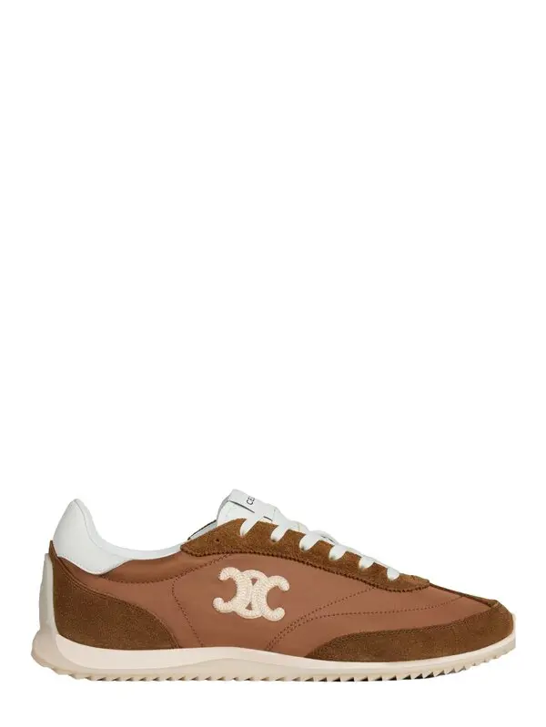Celine Racer Sneaker In Nylon, Suede Calfskin, And Calfskin - Sahara