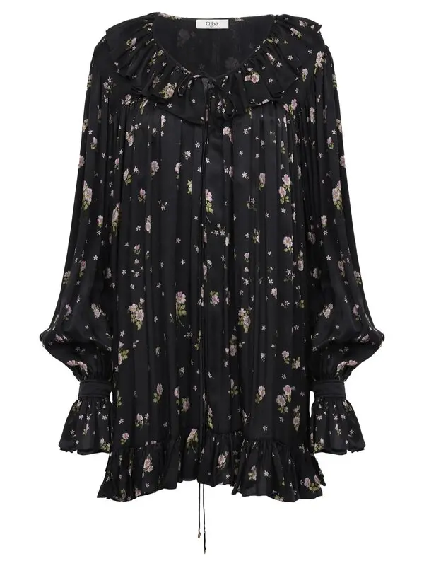 Chloé Long Sleeve Mini Dress - Black