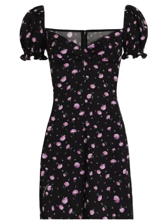 Dolce & Gabbana Floral Puff Sleeve Dress - Multi-colored