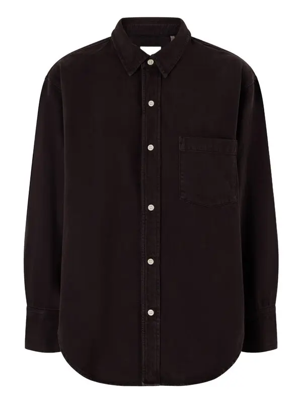 Citizens Of Humanity Carter Relaxed Fit Organic Cotton Blend Workwear Shirt - Chocolate-colored