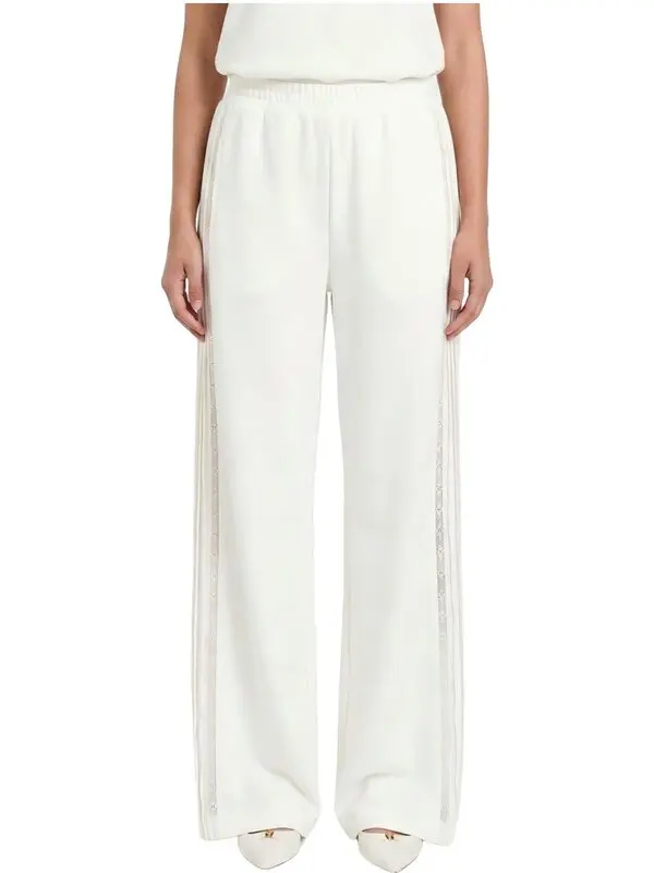 TWINSET Crêpe De Chine Trousers With Lace Details - White