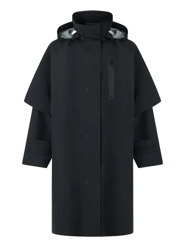 SAVE THE DUCK Hooded Long Coat - Black