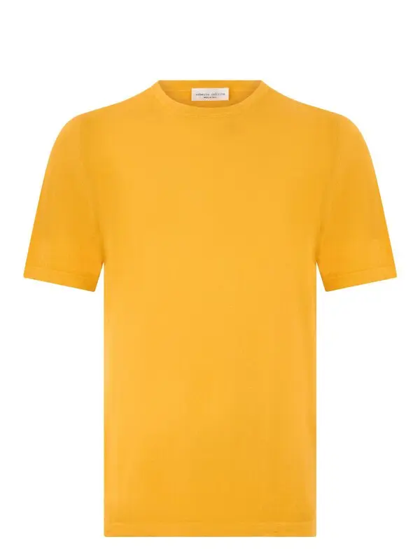 ROBERTO COLLINA Fine Knit Crew Neck Sweater - Yellow