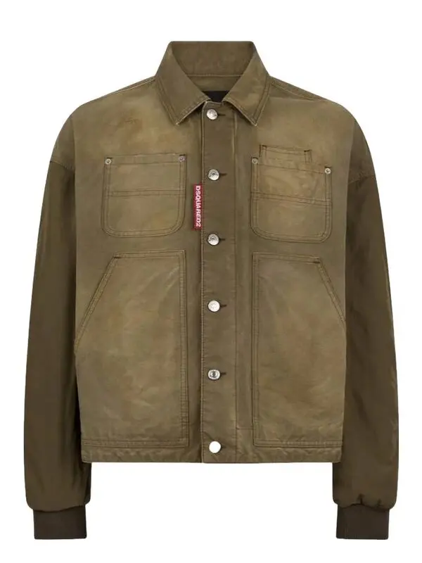 Dsquared2 Faded Panel Denim Jacket - Military Green