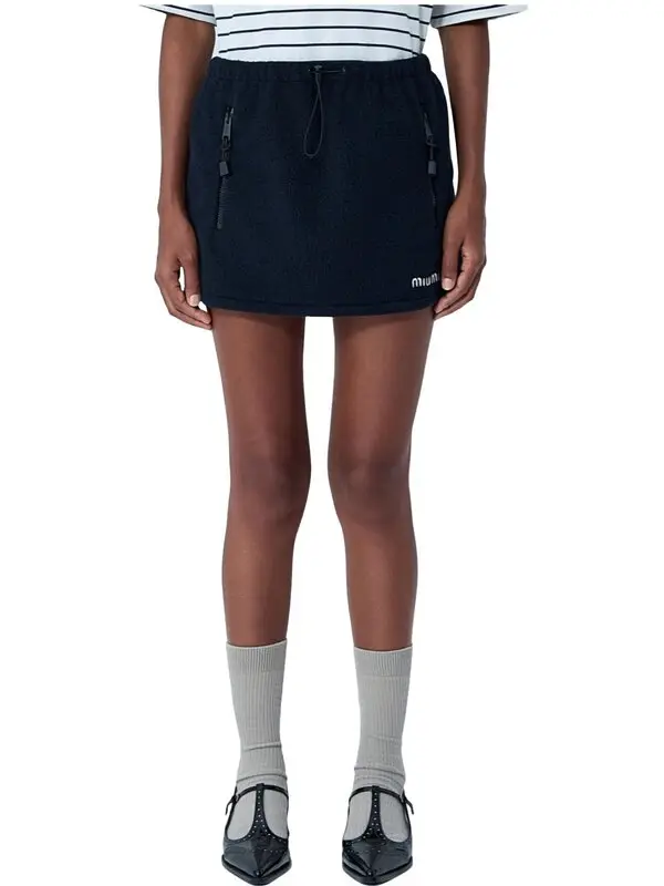 Miu Miu Logo Graphic Mini Skirt - Blue