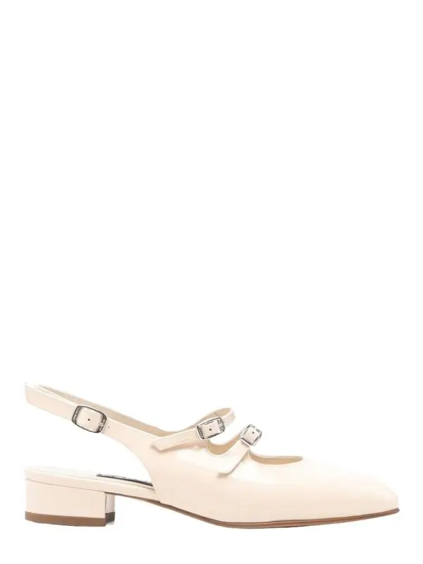 CAREL Slingback Ballet Flats With Buckle Detail - White