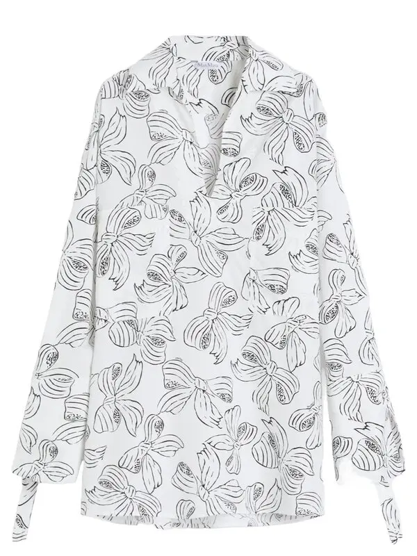 Max Mara Printed Cotton Shirt Dress - White