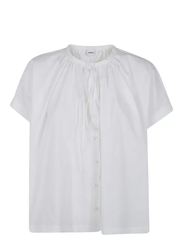 Aspesi Short-sleeve Drawstring Top - White