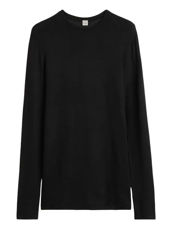 TOTEME Long-sleeved Crewneck T-shirt - Black