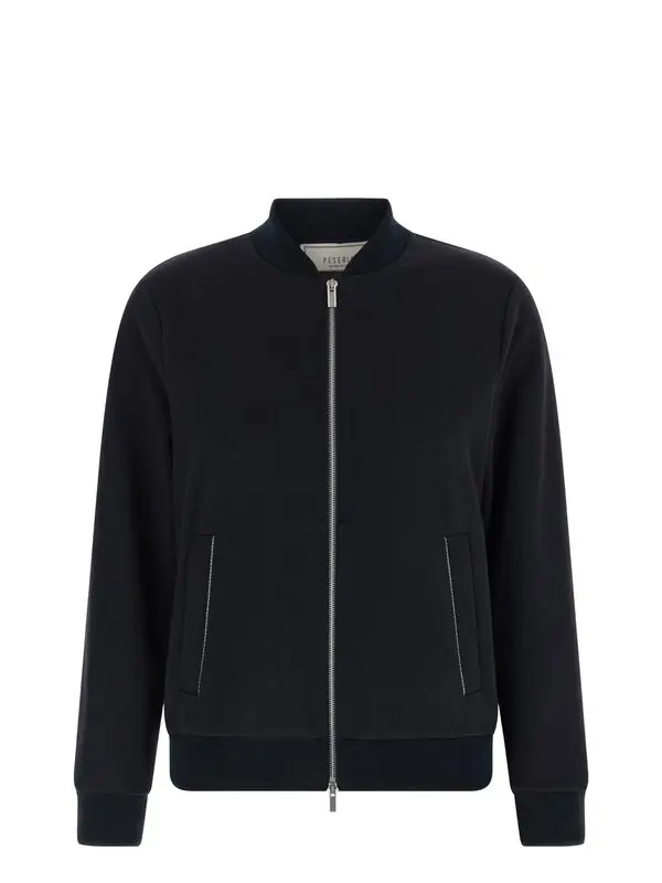 Peserico Punto Luce Zip Sweatshirt - Blue
