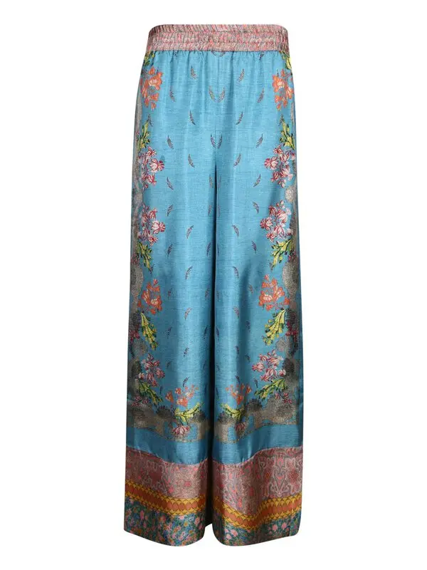 PIERRE-LOUIS MASCIA Loose Floral Print Pants - Blue