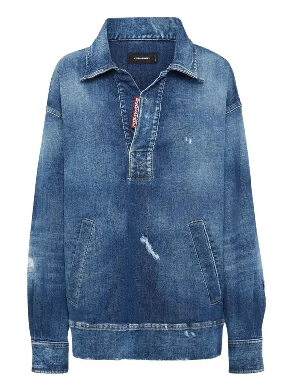 Dsquared2 Distressed Denim Top - Blue