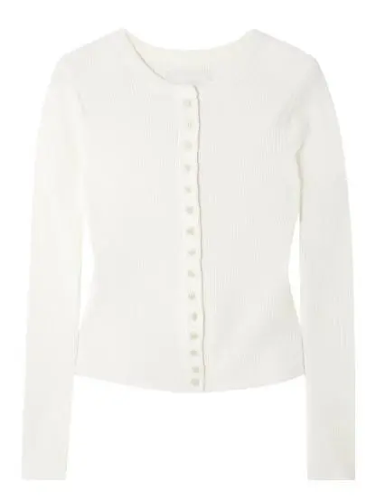 Citizens Of Humanity Kari Ribbed Stretch Knit Cardigan - Off White