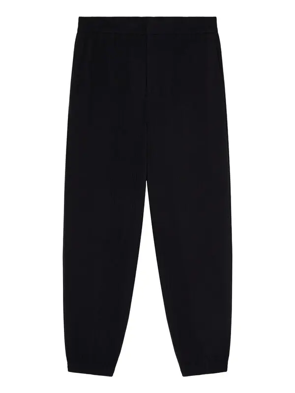 Emporio Armani Logo Patch Tapered Pants - Navy Blue