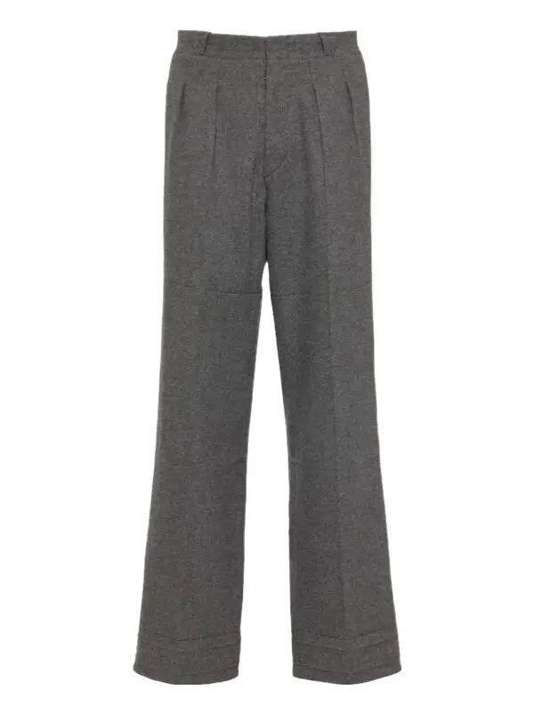 MAISON MARGIELA Wool Trousers - Gray Mixed Color